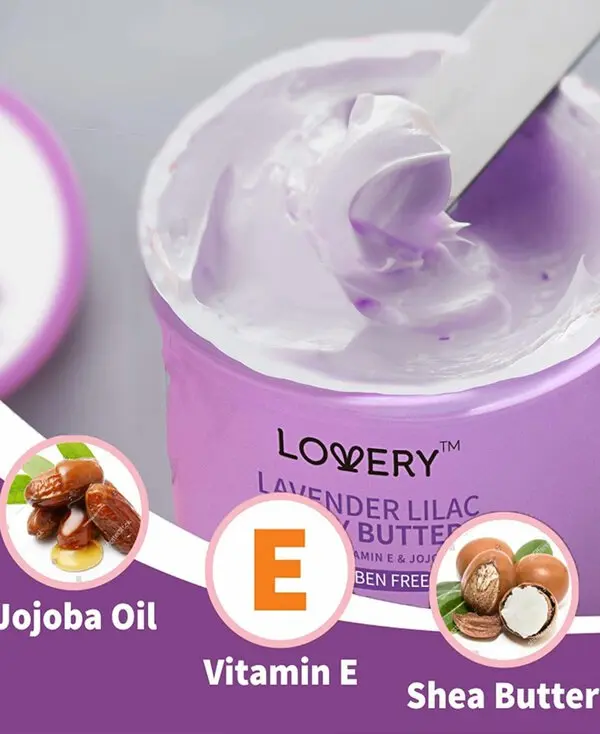 LOVERY 2 Piece Lilac Whipped Body Butter With Jojoba Oil And Shea Butter - Purple