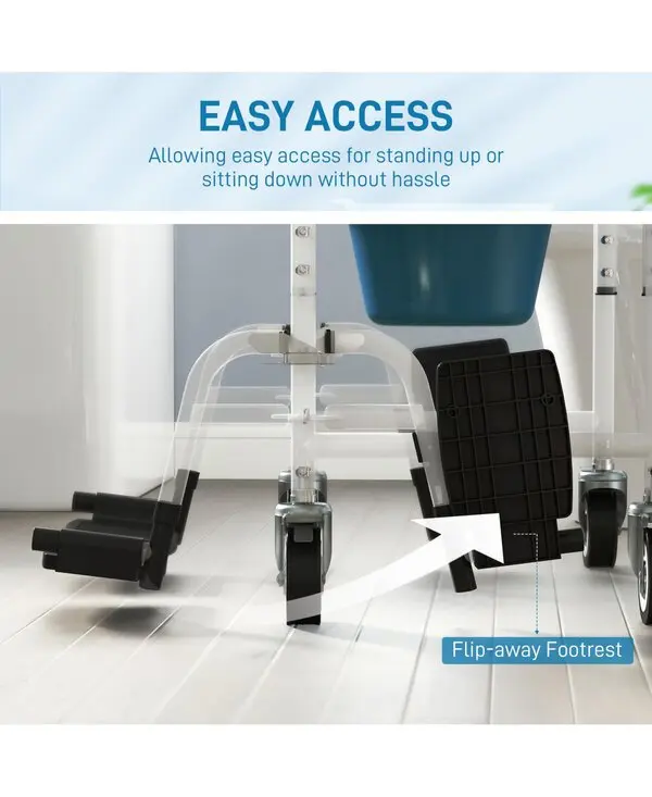 HOMCOM Shower Chair With Wheels