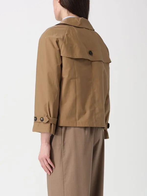 Max Mara Tesoro Double Breasted Cotton Blend Trench Coat