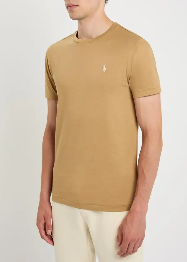 Polo Ralph Lauren Logo-embroidered Cotton T-shirt - Tan