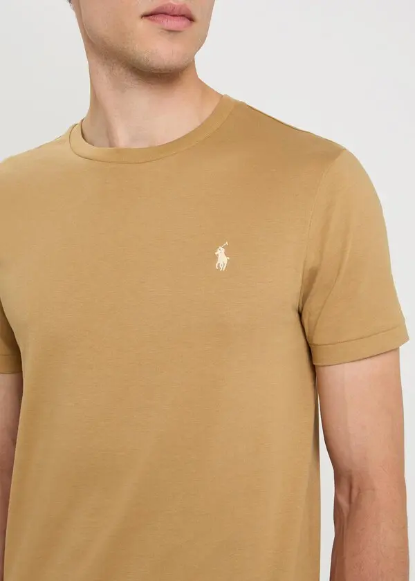 Polo Ralph Lauren Logo-embroidered Cotton T-shirt - Tan