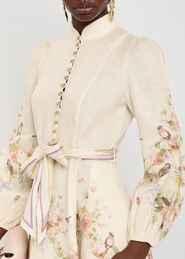 Zimmermann Valiant Printed Linen Mini Dress