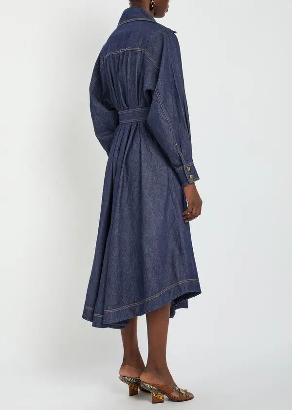 Zimmermann Belted Denim Midi Shirt Dress