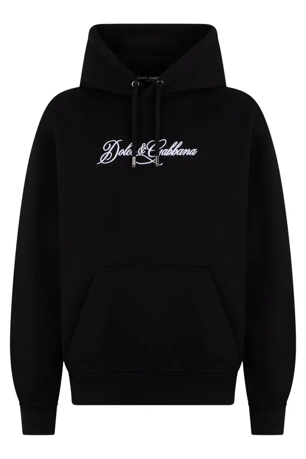 Dolce & Gabbana Cotton Hoodie With Embroidered Logo
