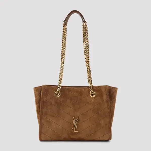 Saint Laurent Niki Mini Suede Handbag - Brown