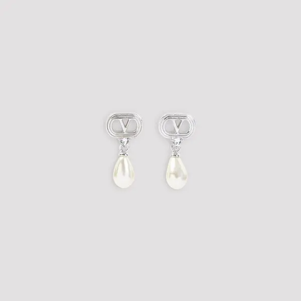 Valentino Garavani Mini Crystal Drop Earrings - Metallic