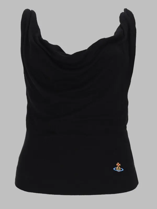 VIVIENNE WESTWOOD Ribbed Draped Cowl Neck Tank Top