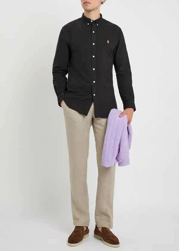 Polo Ralph Lauren Logo-embroidered Cotton Shirt - Black