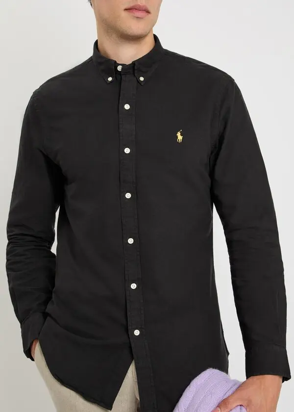 Polo Ralph Lauren Logo-embroidered Cotton Shirt - Black