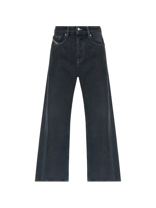 DIESEL® 5-pocket Wide-leg Denim Jeans - Nero