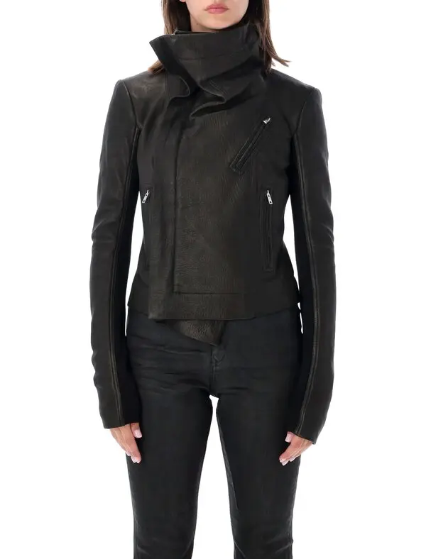 Rick Owens Double-breasted Lamb Leather Jacket - Nero
