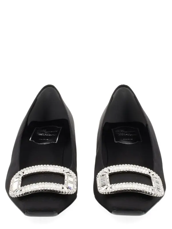 ROGER VIVIER Embellished Pointed-toe Flats - Black
