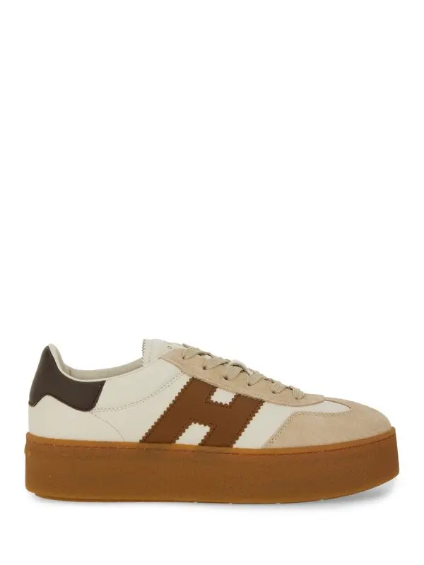 Hogan Paneled Leather And Suede Platform Sneakers