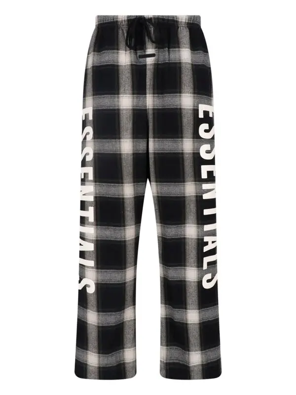 Fear Of God Plaid Lounge Pants With Logo Print - Grey