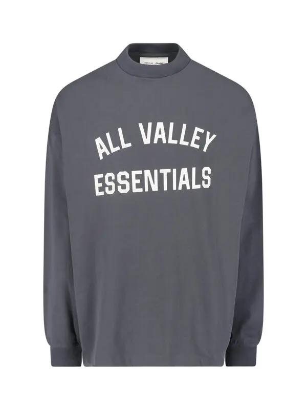 Fear Of God Graphic Mock Neck Long Sleeve Shirt