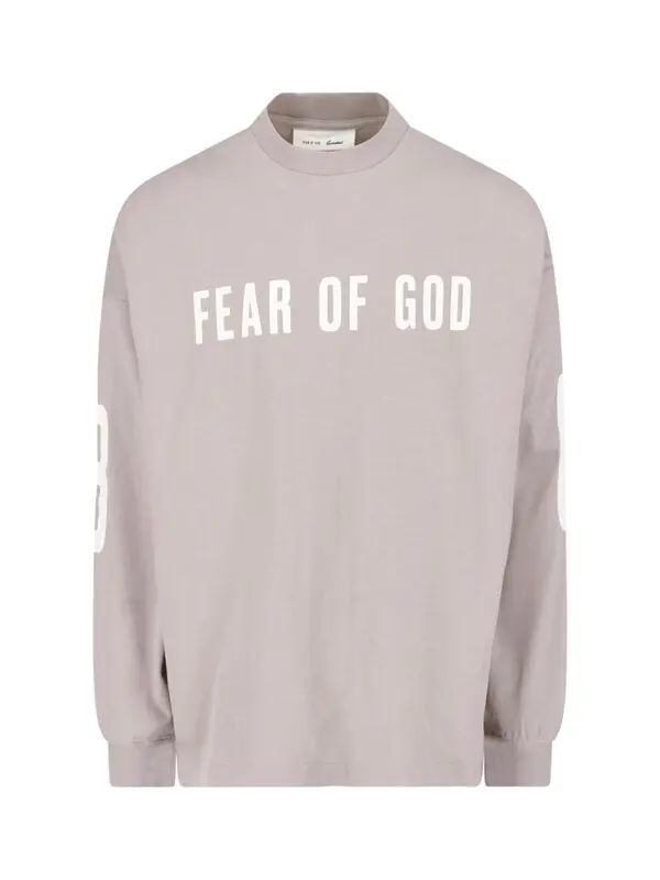 Fear Of God Relaxed Fit Logo Long Sleeve T-shirt - Grey