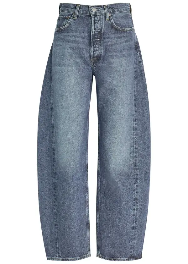 AGOLDE Luna Pieced Barrel-leg Jeans - Blue