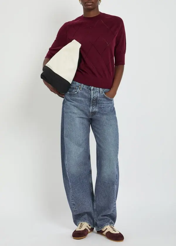 AGOLDE Luna Pieced Barrel-leg Jeans - Blue