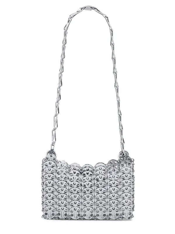 Rabanne Mini Shoulder Bag With Premium Steel Design 10 Cm X 14 Cm X 3 Cm - Silver
