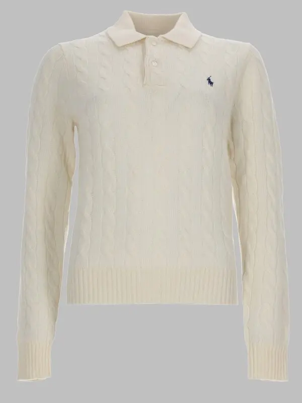 Polo Ralph Lauren Cable-knit Wool-cashmere Polo Sweater