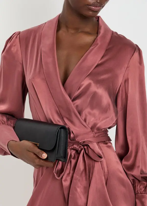 Zimmermann Asymmetric Silk Midi Wrap Dress