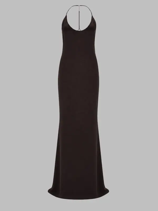TOM FORD Halter Neck Slip Maxi Dress - Brown