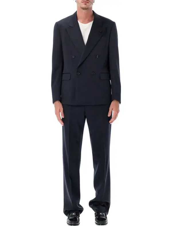 LARDINI Double-breasted Wool Suit - Blu