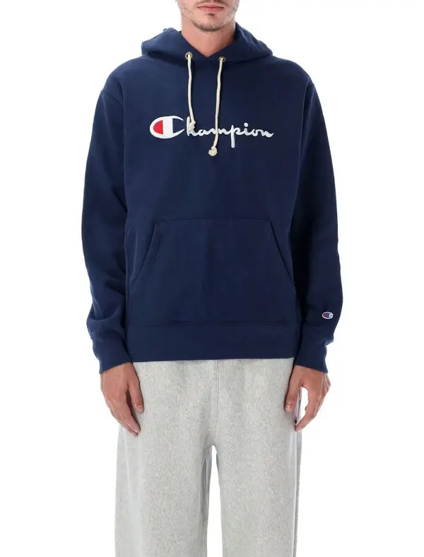 Champion Fleece Hoodie With Embroidered Chest Logo