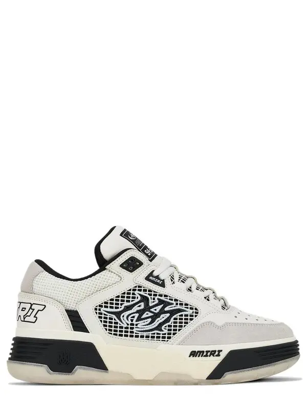 Amiri Leather Sneakers With Perforated Star Details And Logo Branding