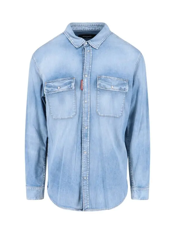 Dsquared2 Denim Button-up Shirt With Chest Pockets