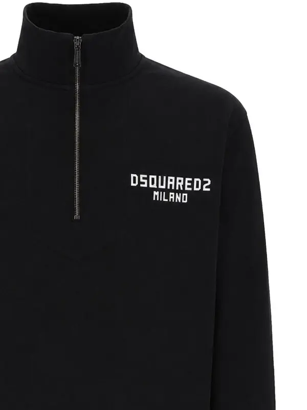 Dsquared2 Half-zip Mock Neck Sweatshirt