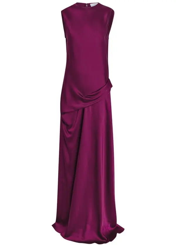 Stella McCartney Draped Satin-crepe Gown