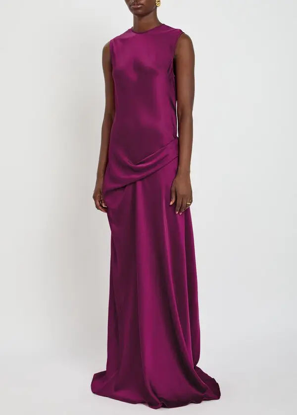 Stella McCartney Draped Satin-crepe Gown