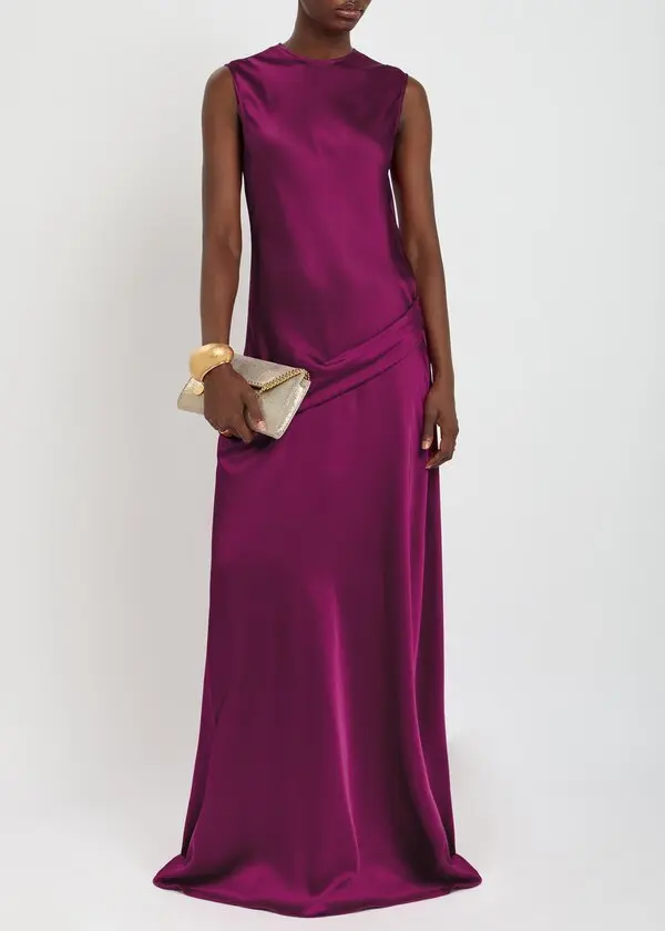 Stella McCartney Draped Satin-crepe Gown