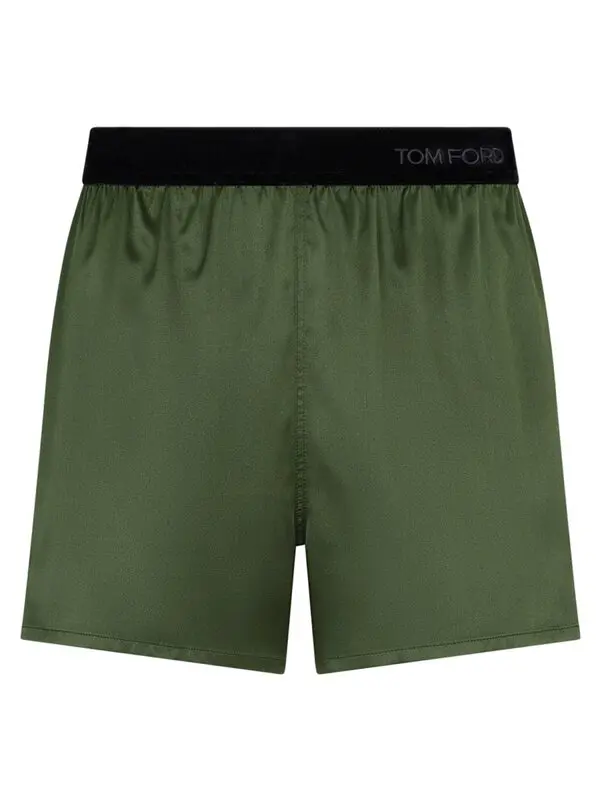 TOM FORD Silk Boxer Shorts - Green