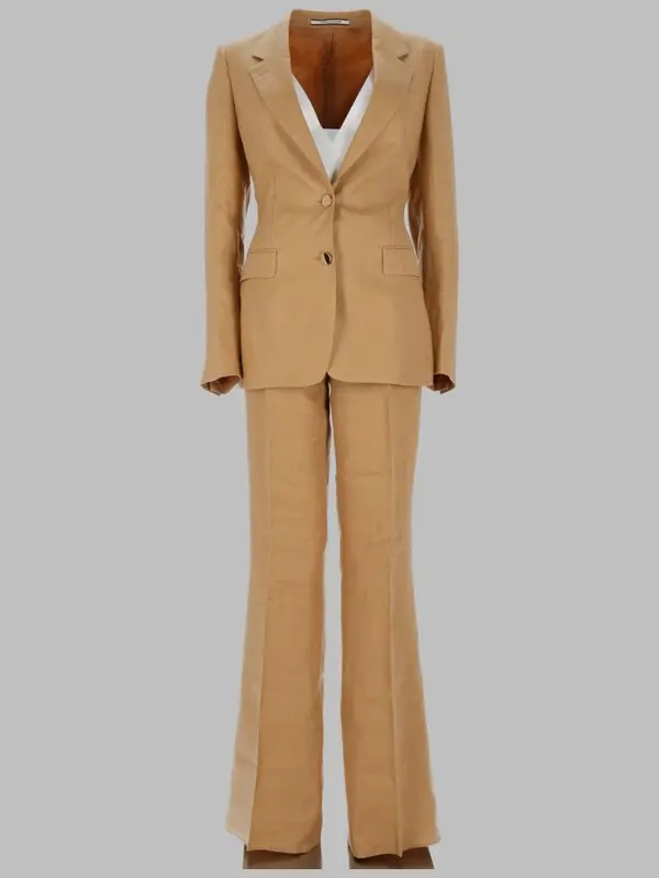 Tagliatore Tailored Single-breasted Blazer And Flared Trousers Suit Set