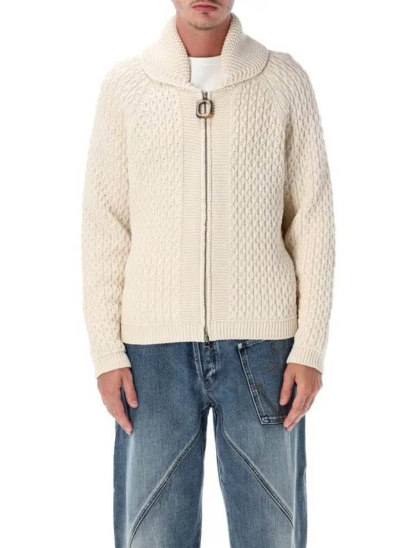 JW Anderson Cable-knit Zip Cardigan - Beige