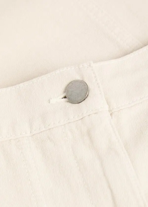 Eileen Fisher Wide-leg Organic Cotton Trousers - Light Grey
