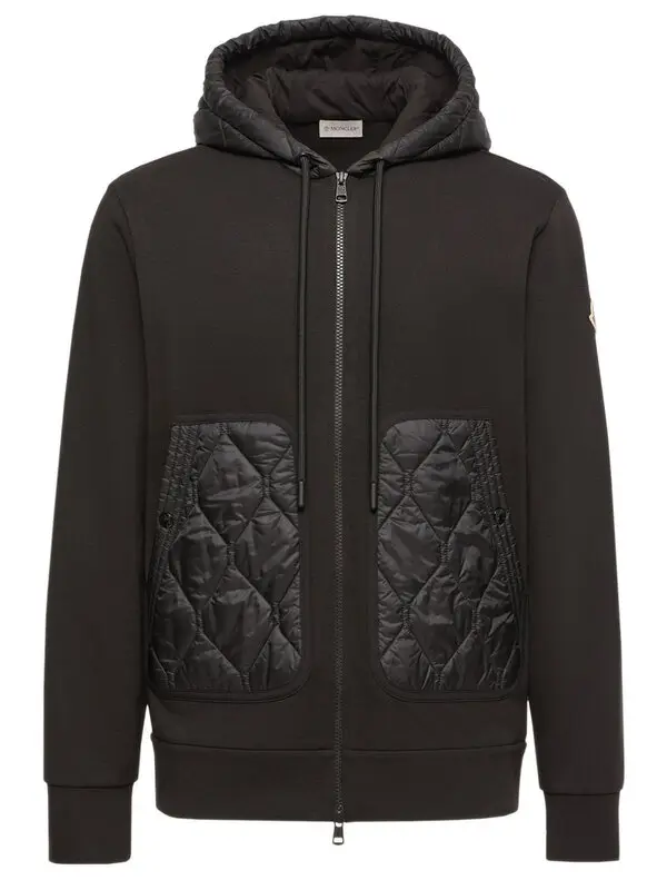 Moncler Quilted Pocket Zip Hooded Sweatshirt
