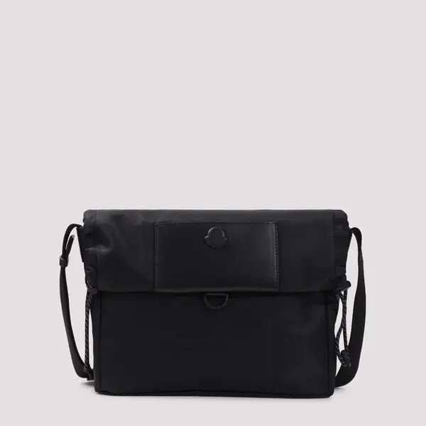Moncler Kenton Messenger Handbag, 31cm X 25cm X 10cm, Polyamide Shoulder Bag For - Black