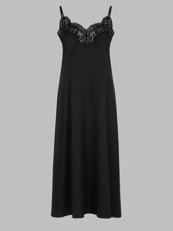 Co Lace Trim Silk Slip Dress