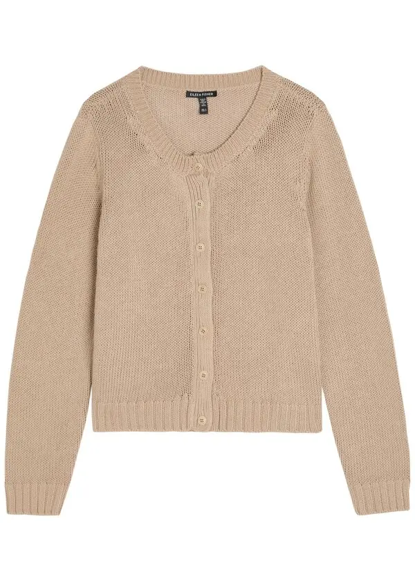 Eileen Fisher Crew-neck Cotton Cardigan