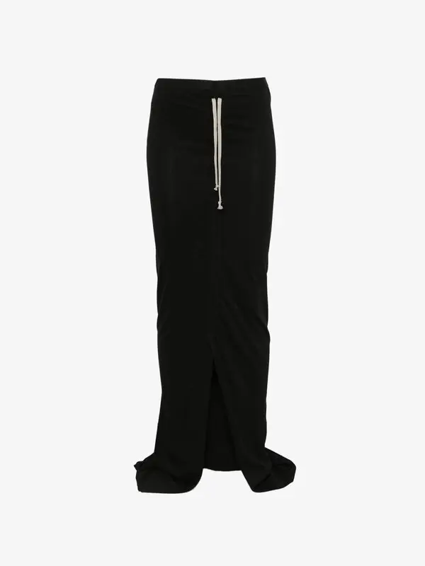 Rick Owens Cotton T-shirt Skirt With Elastic Waist And Adjustable Side Slit - Nero