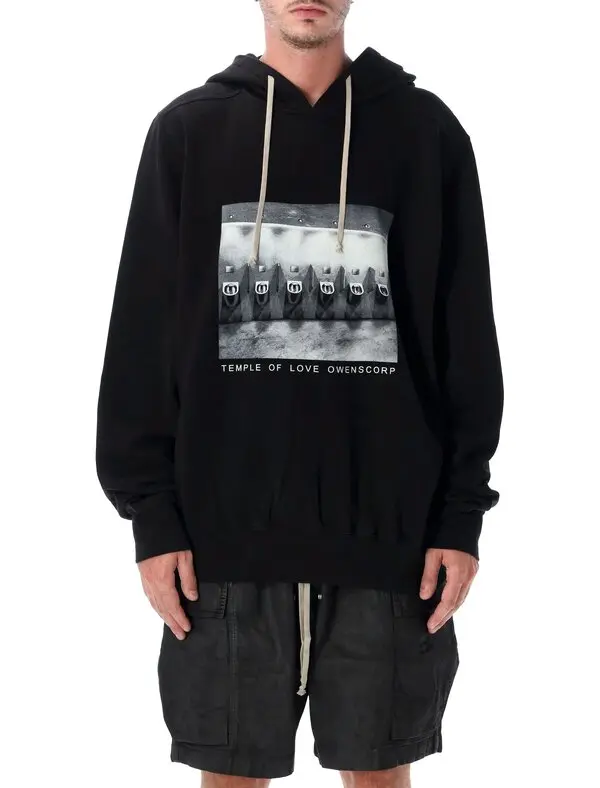 Rick Owens Graphic Print Hoodie - Black Milk