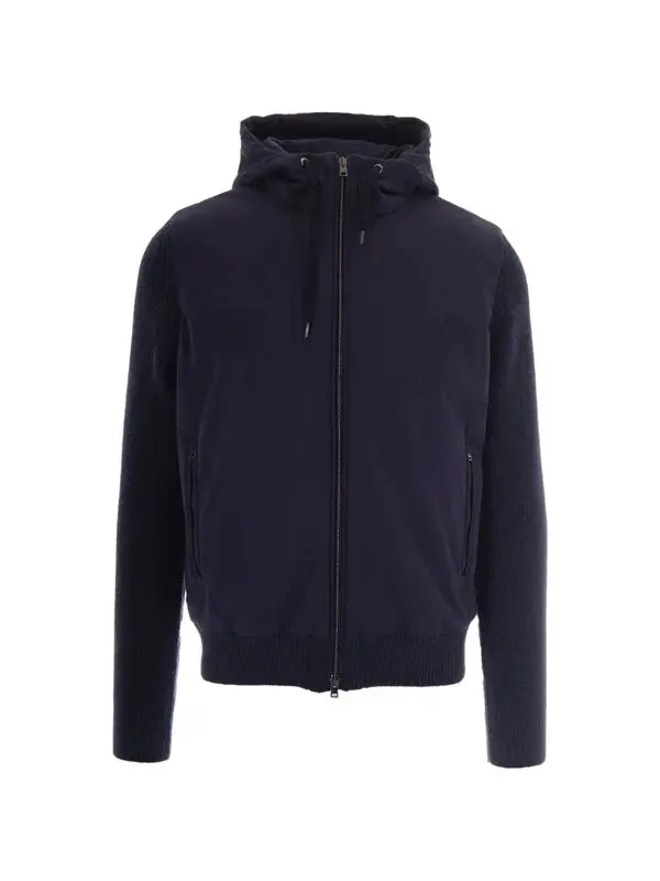 Herno Zip-front Hooded Knit Jacket