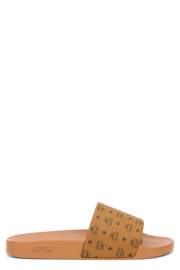 Mcm Rubber Slider Sandal With Logo
