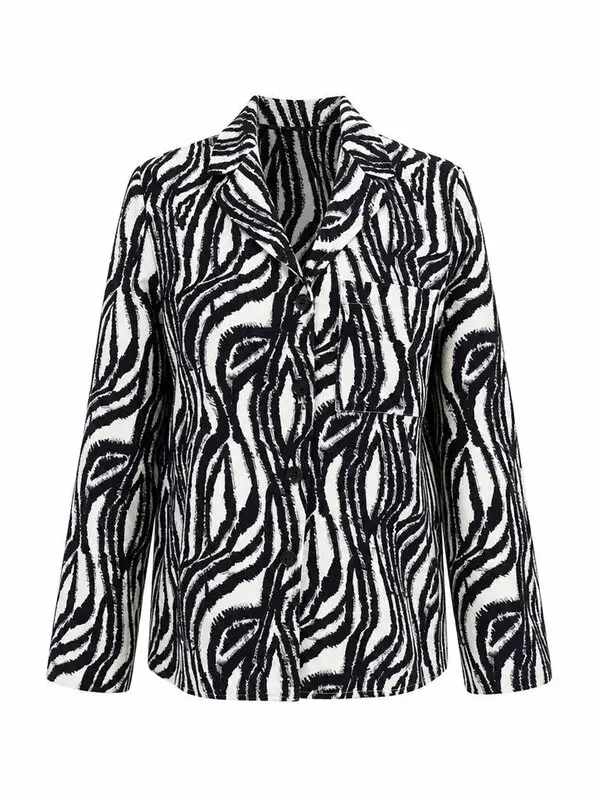 EXQUISE Zebra Print Cotton Shirt