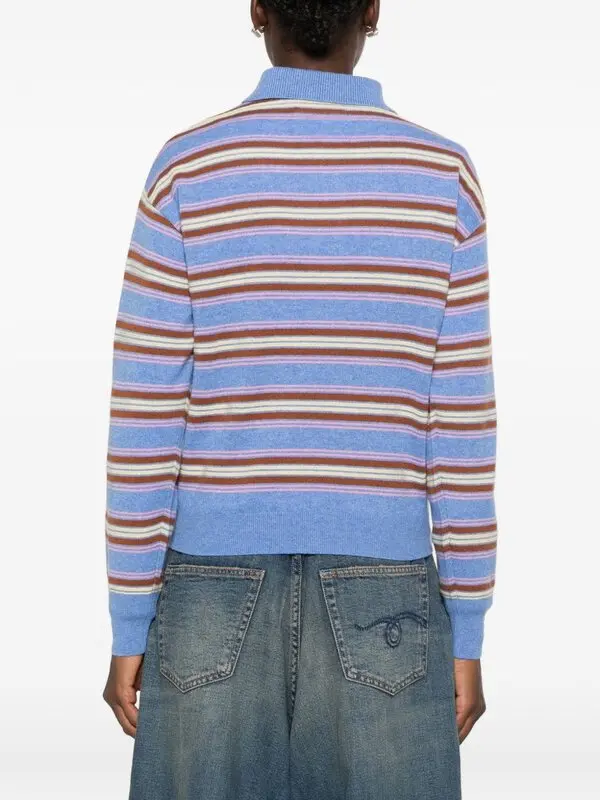 Guest In Residence Striped Cashmere Polo Shirt