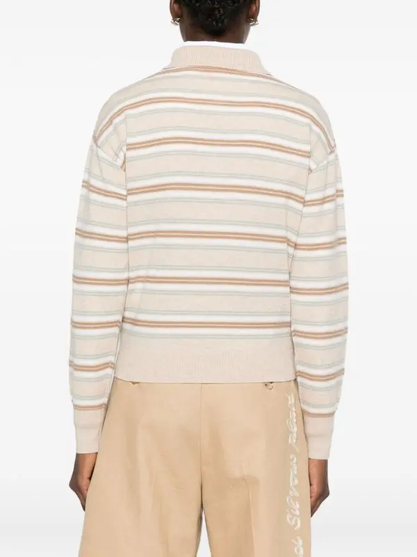 Guest In Residence Striped Cashmere Polo Shirt - Beige