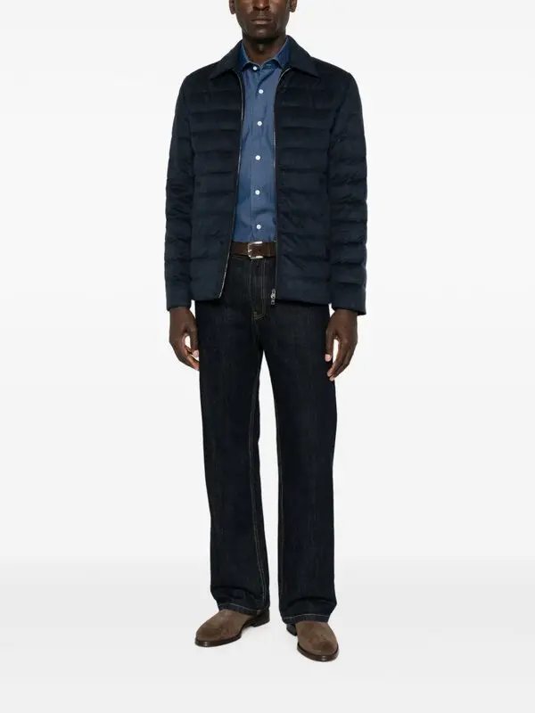Herno Zipped Quilted Nylon Jacket - Blue